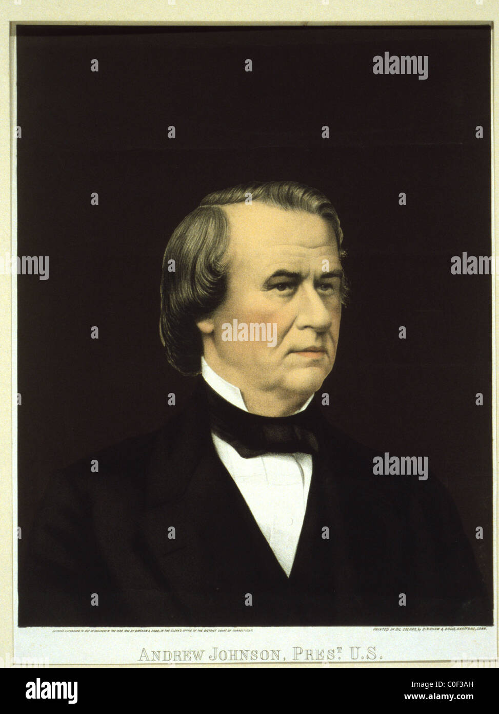 Andrew Johnson, President United States, portrait in oil colors ...