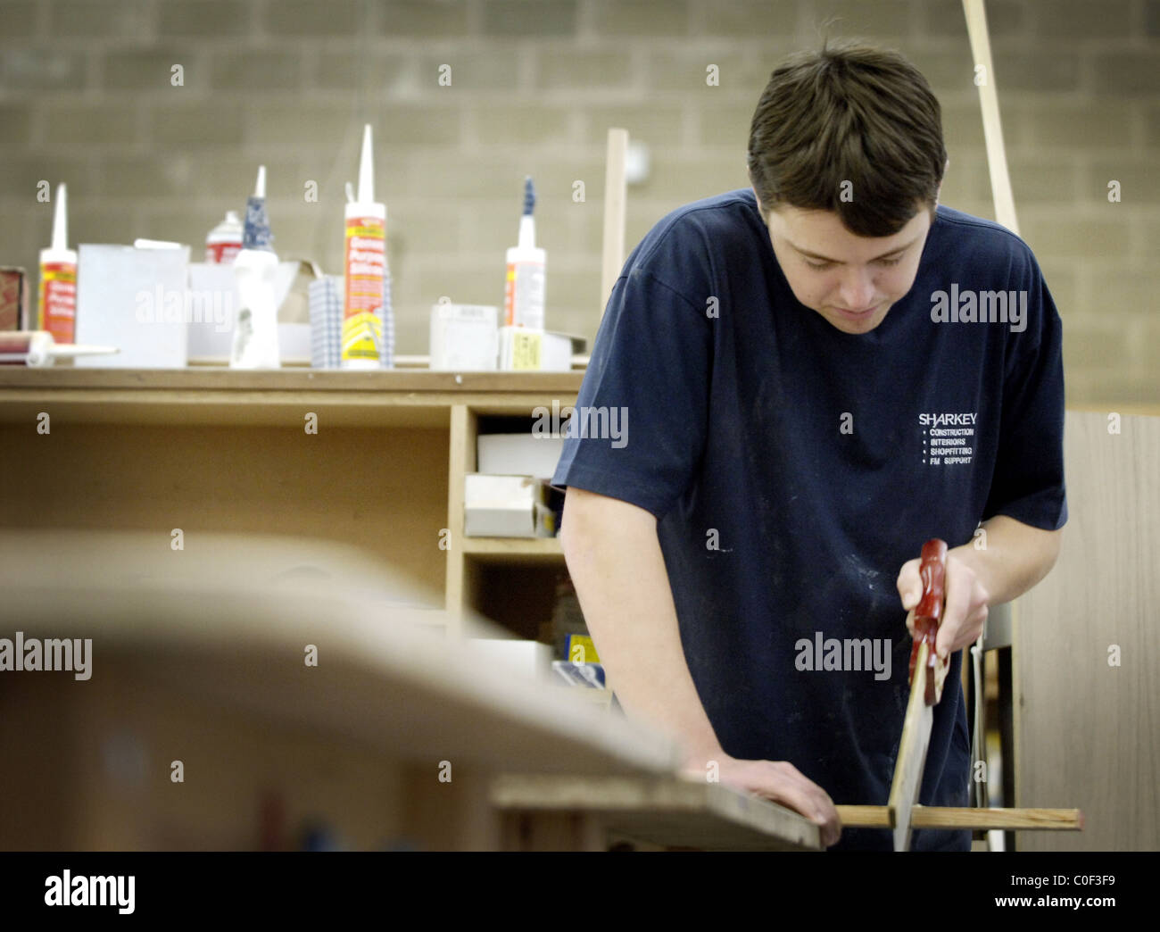 apprentice joiners working in factory Stock Photo - Alamy