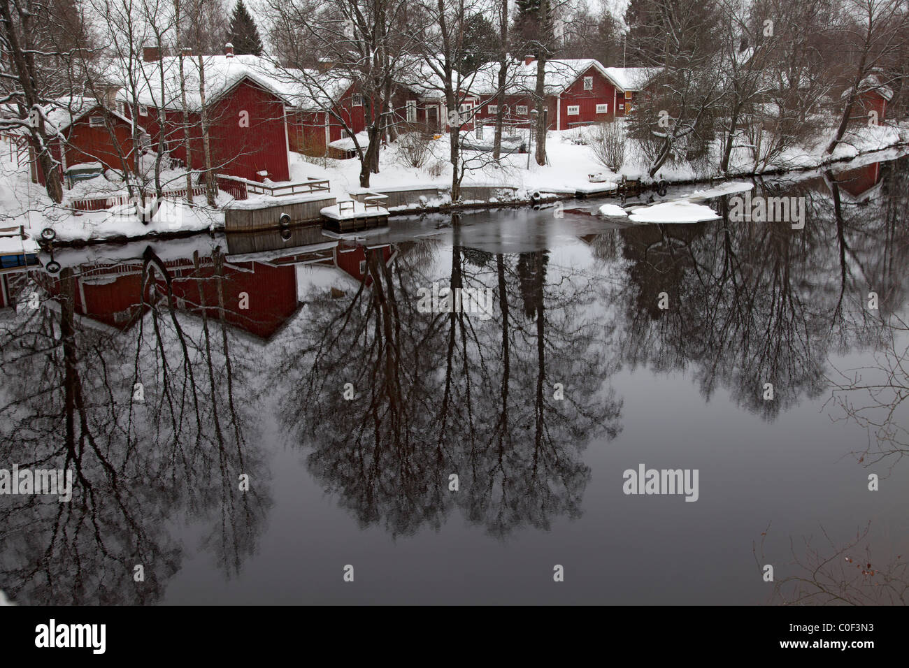 Finnish river landscape Stock Photo - Alamy