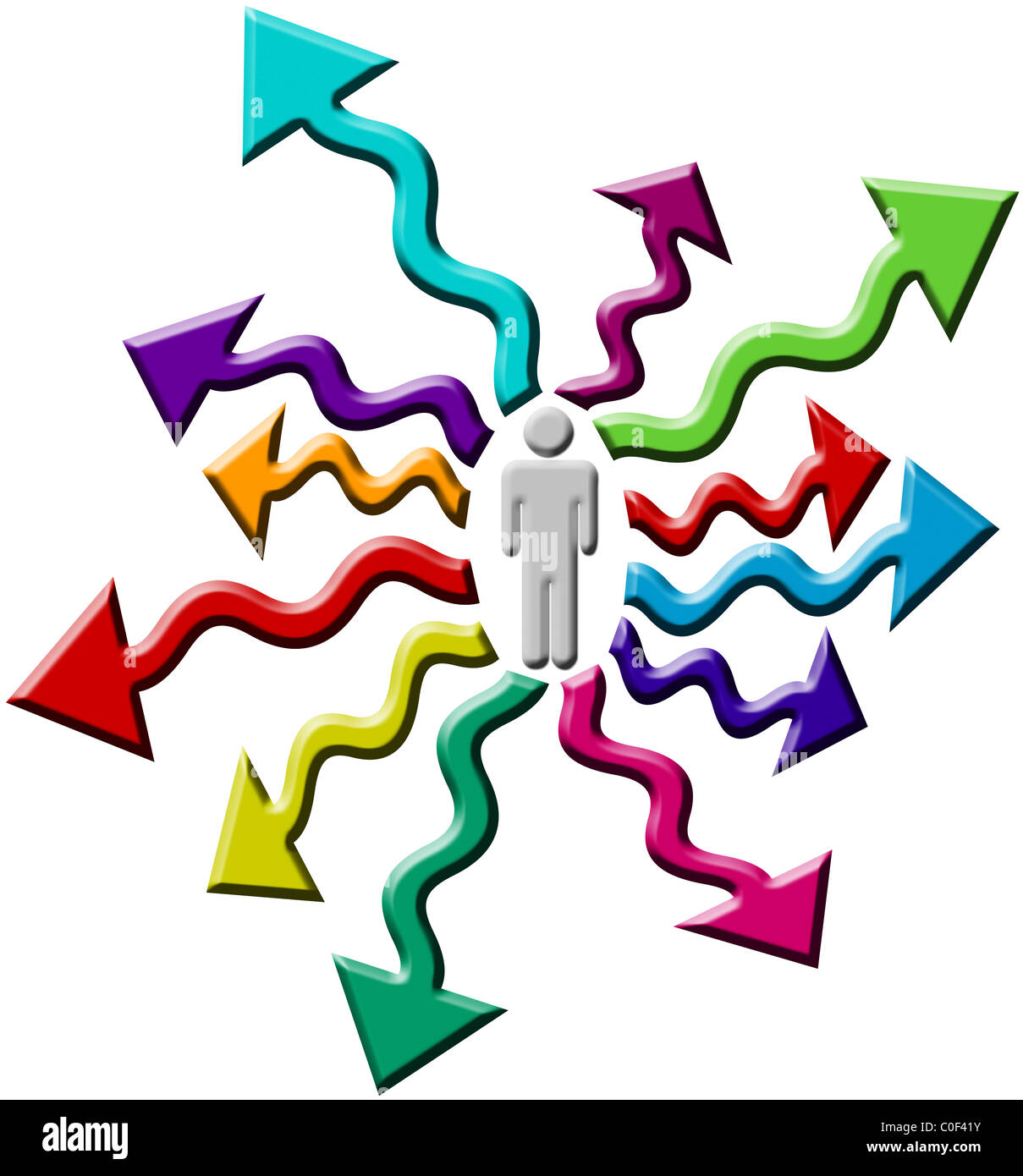 man confused about what direction to take Stock Photo - Alamy