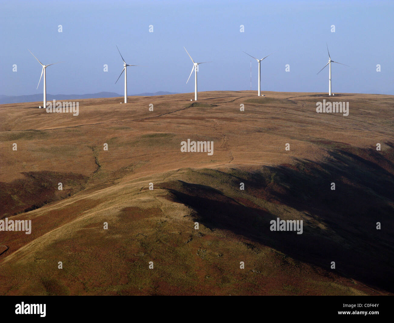 wind farm turbines in Scottish hills Stock Photo - Alamy