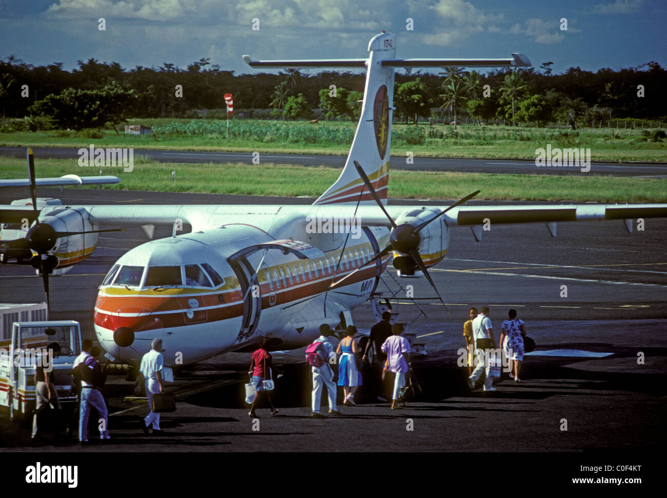 airline passengers, airplane on tarmac, airplane, tarmac, Le Raizet ...
