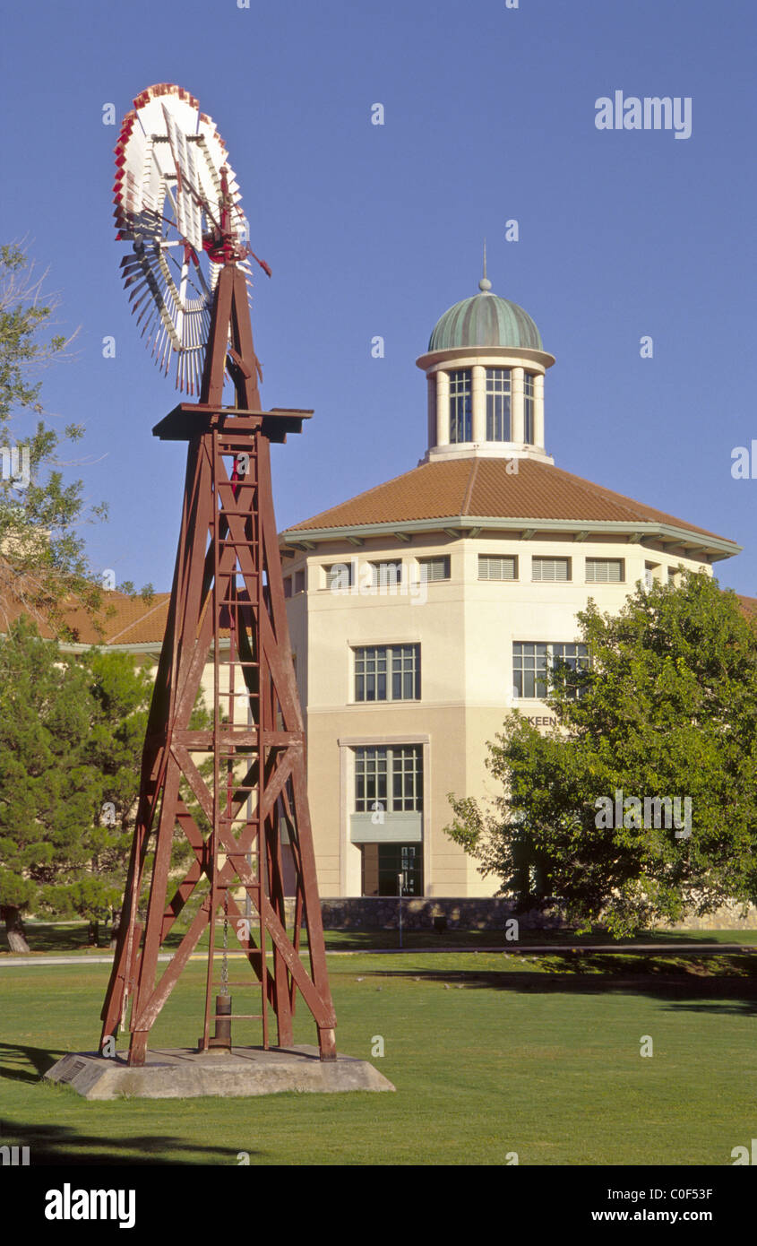 Campus windmill stands proud in front of Skeen Hall, on the campus of ...