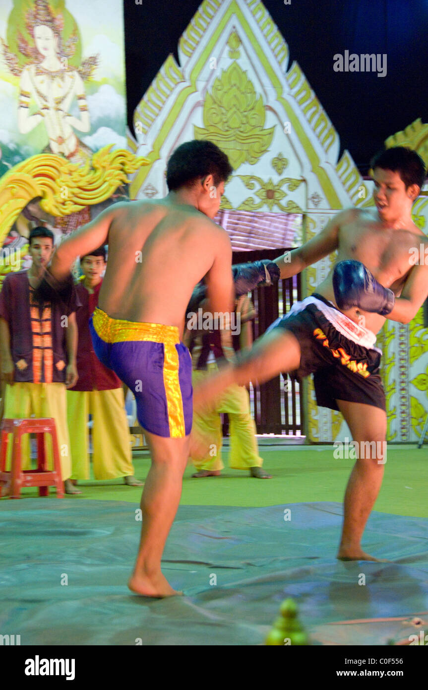 Thailand, Phuket. Thai Village, traditional Thai kick boxing Stock ...