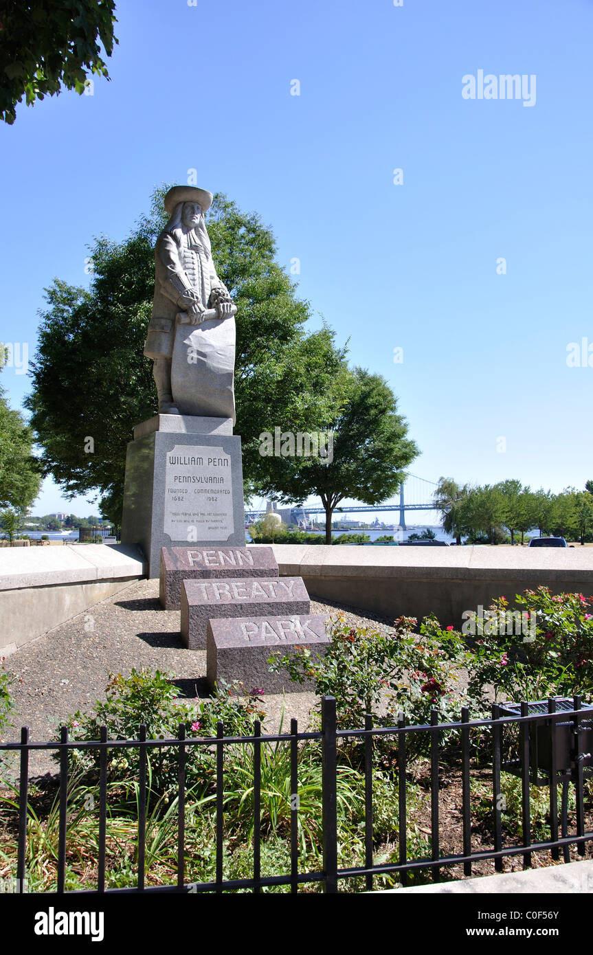 Statue of William Penn in Penn Treaty Park, Philadelphia, Pennsylvania ...