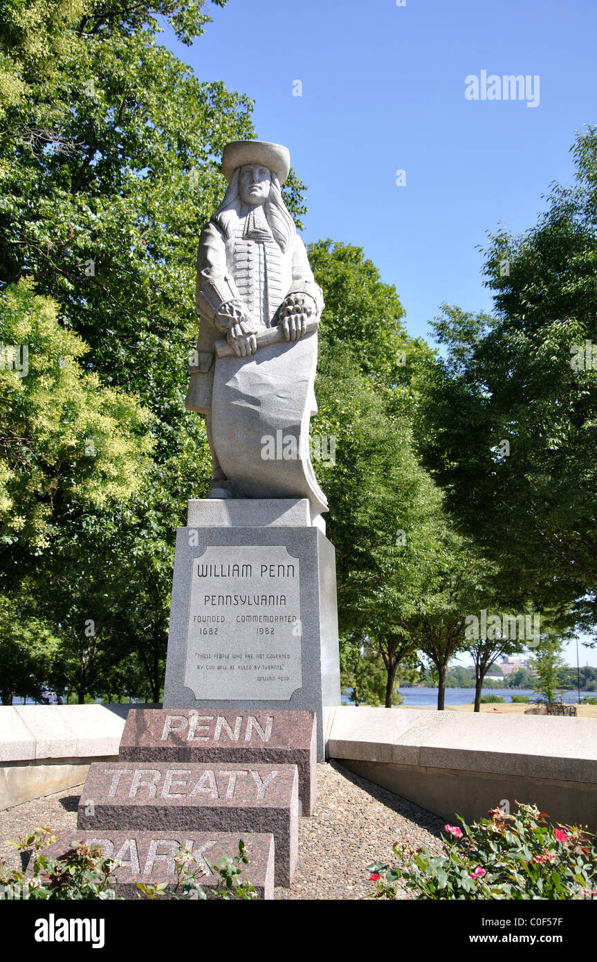 Statue of William Penn in Penn Treaty Park, Philadelphia, Pennsylvania ...