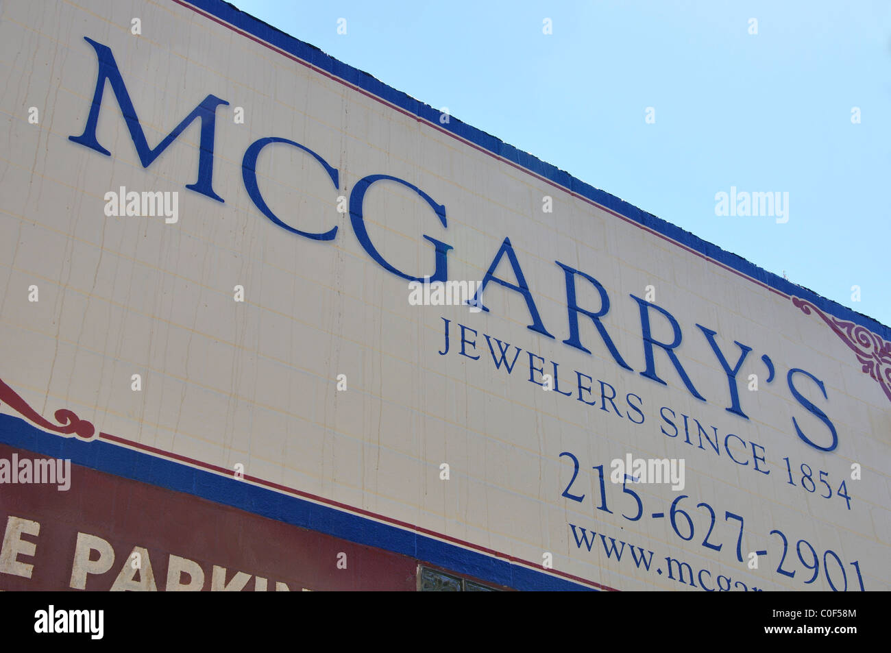 Advertisement drawn on building wall, Philadelphia, Pennsylvania, USA ...