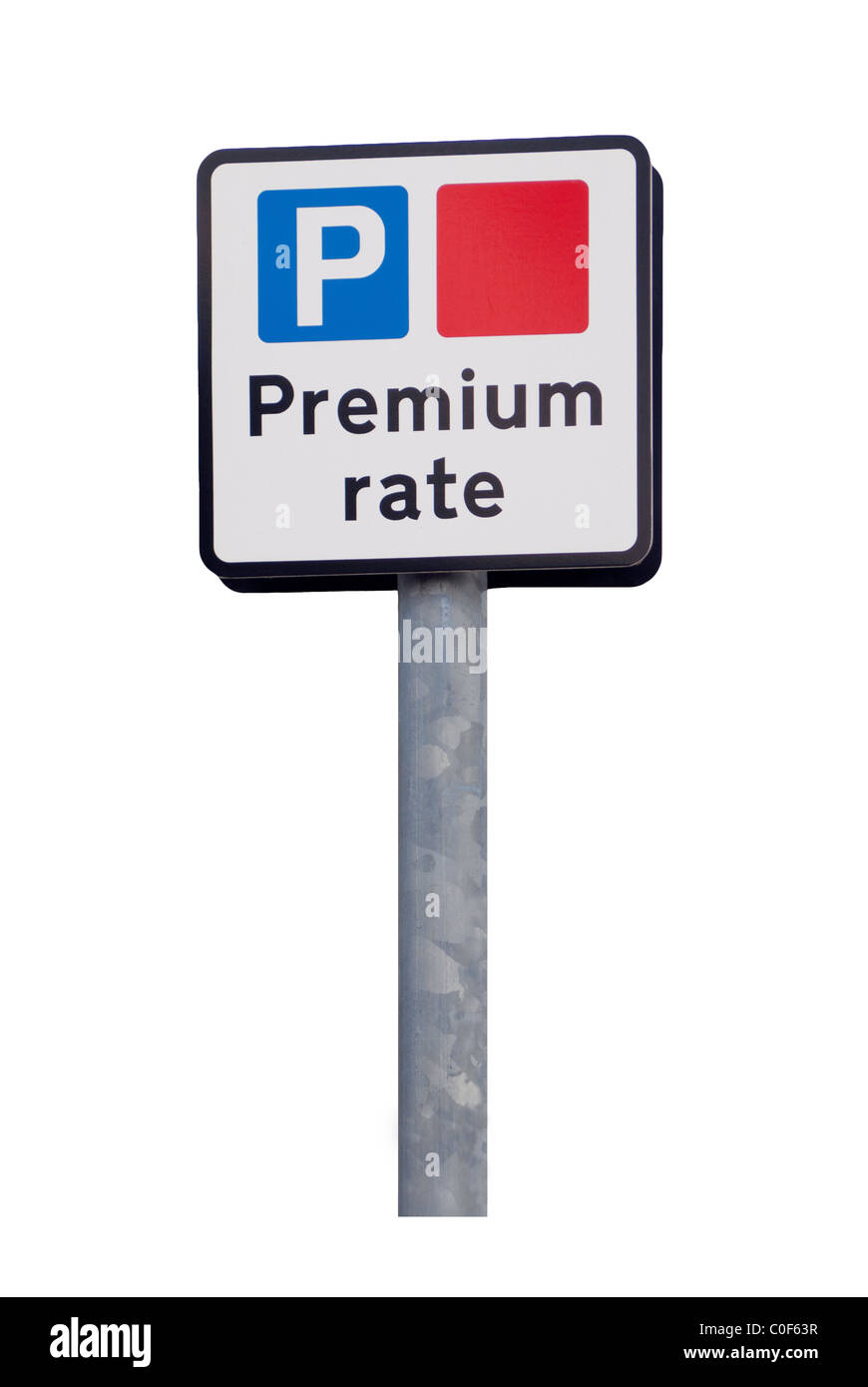 Premium Rate Parking Sign on a White Background Stock Photo - Alamy