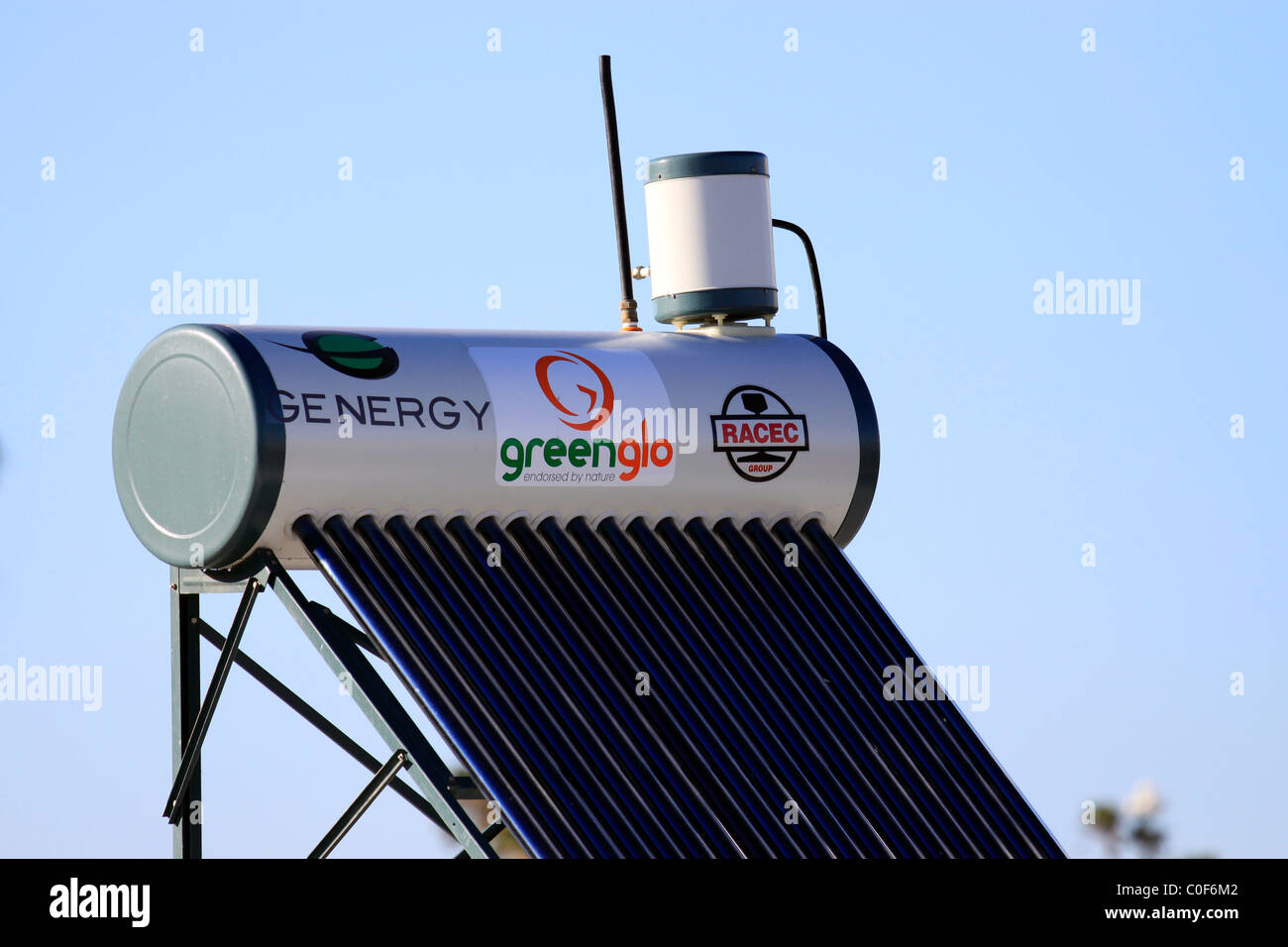 Solar powered geyser Stock Photo - Alamy