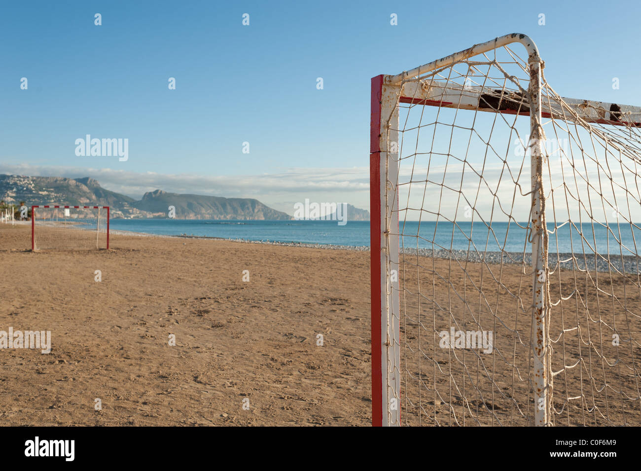 Football pitch on a beach hi-res stock photography and images - Alamy