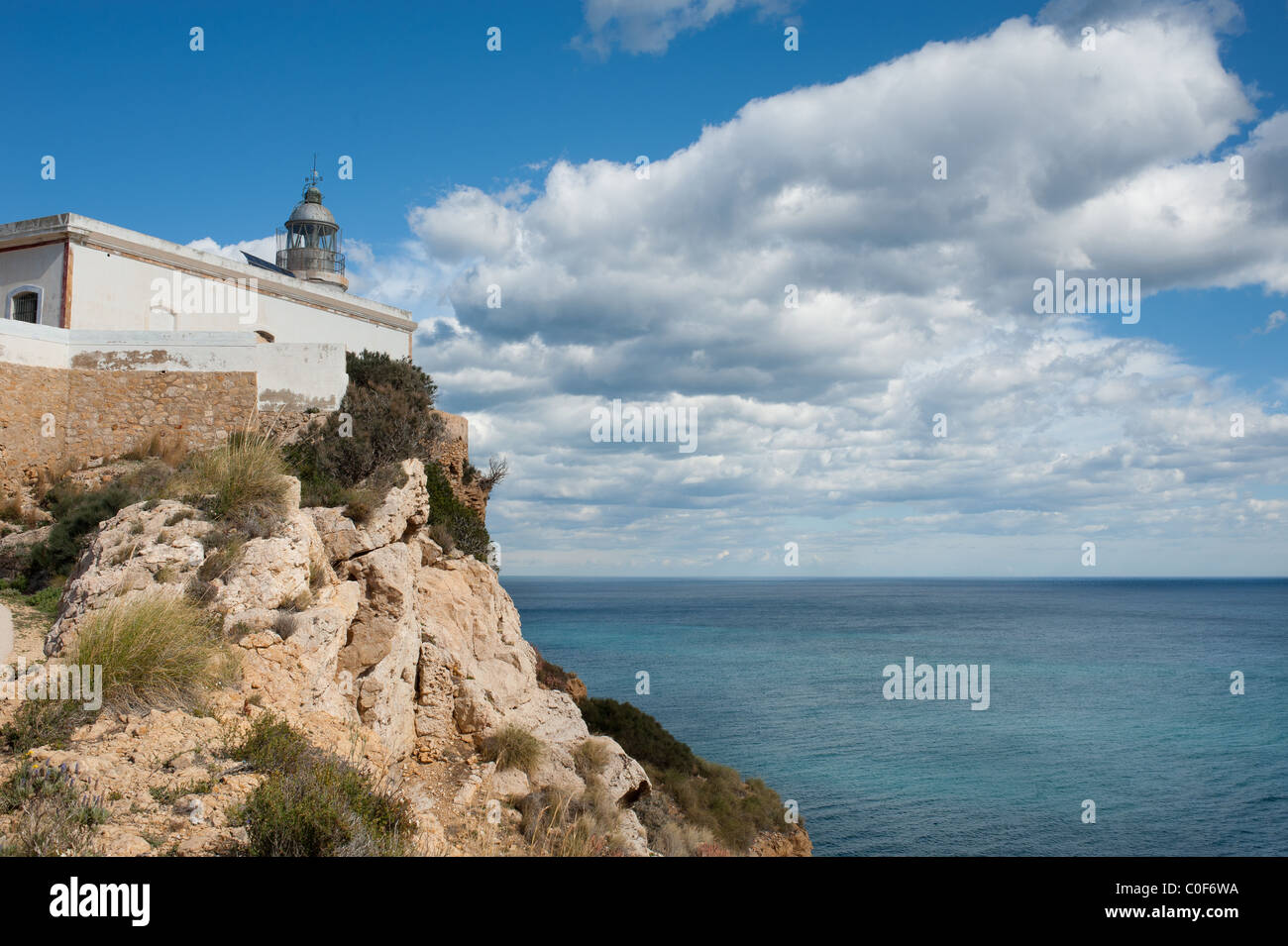 Lighthouse at a very scenic location on top of a cliff Stock Photo - Alamy