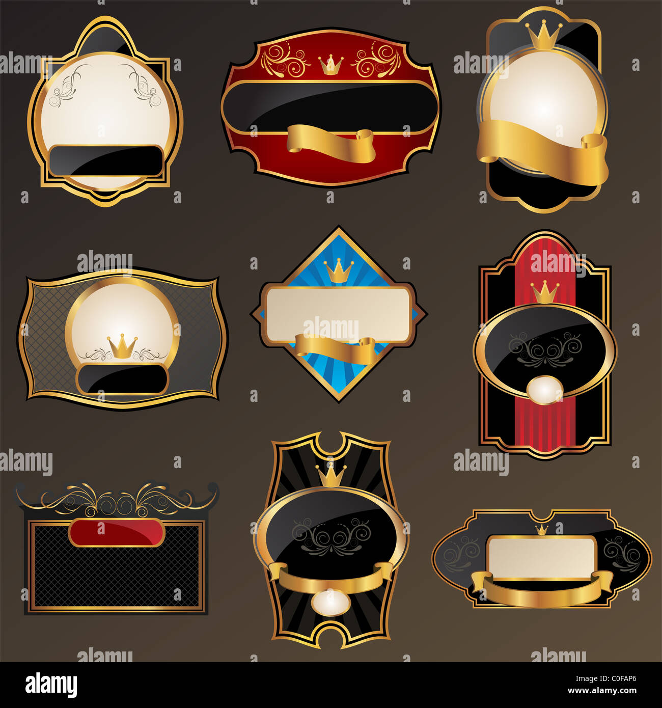 set of labels Stock Photo - Alamy