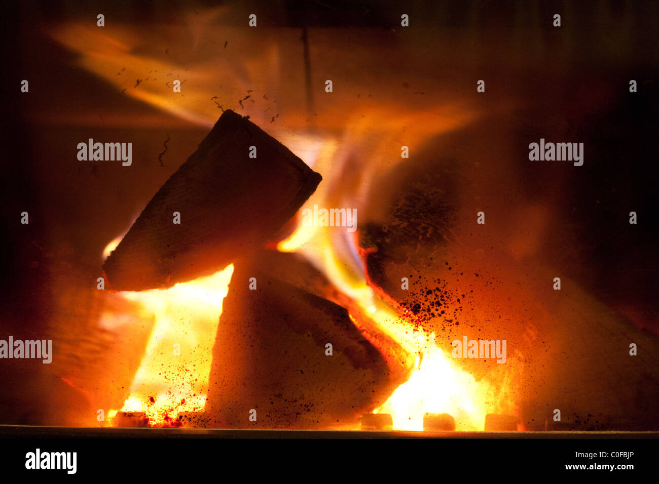 Burning wood gas burner hi-res stock photography and images - Alamy