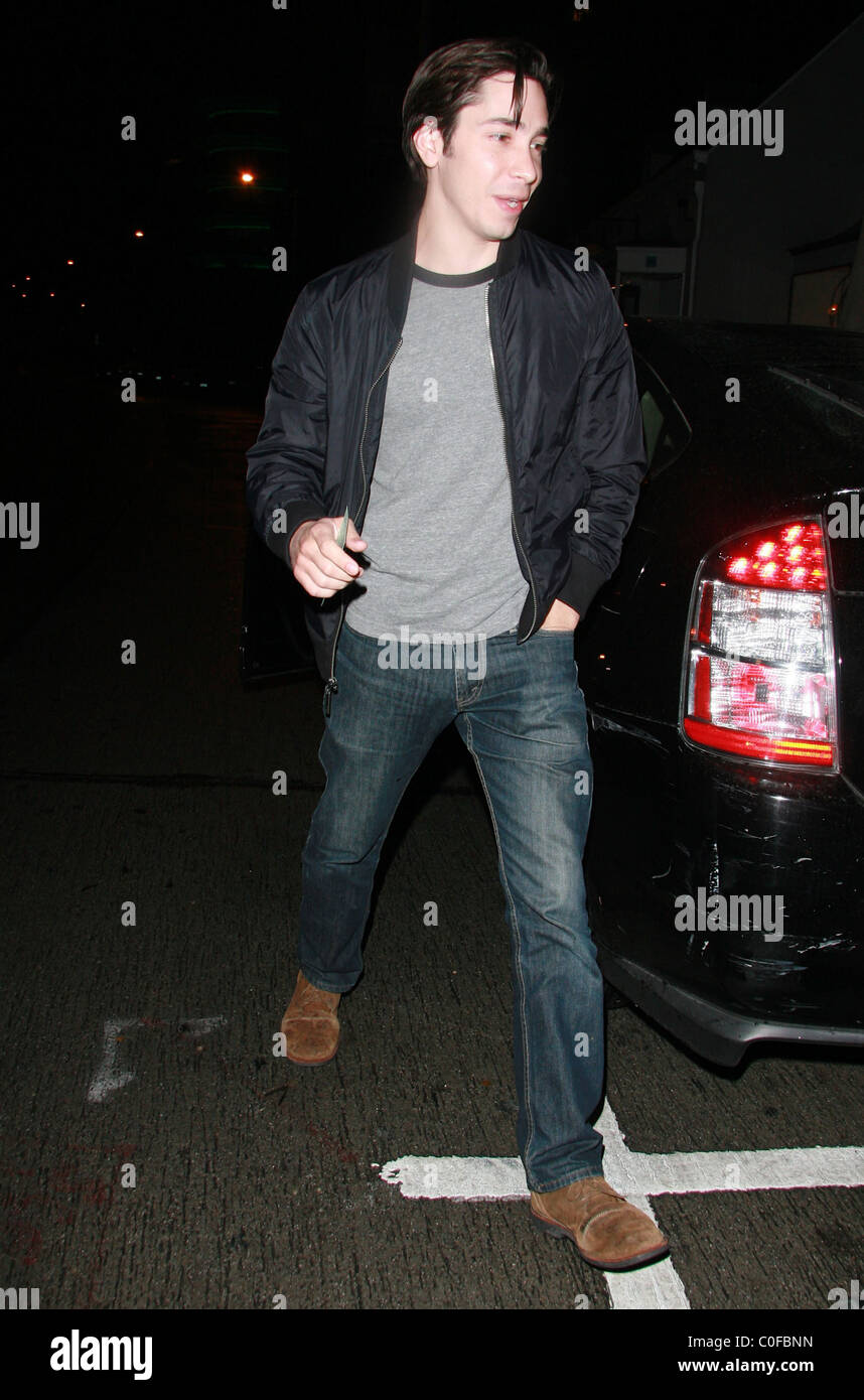 Justin Long arriving at the Villa Lounge nightclub Los Angeles ...