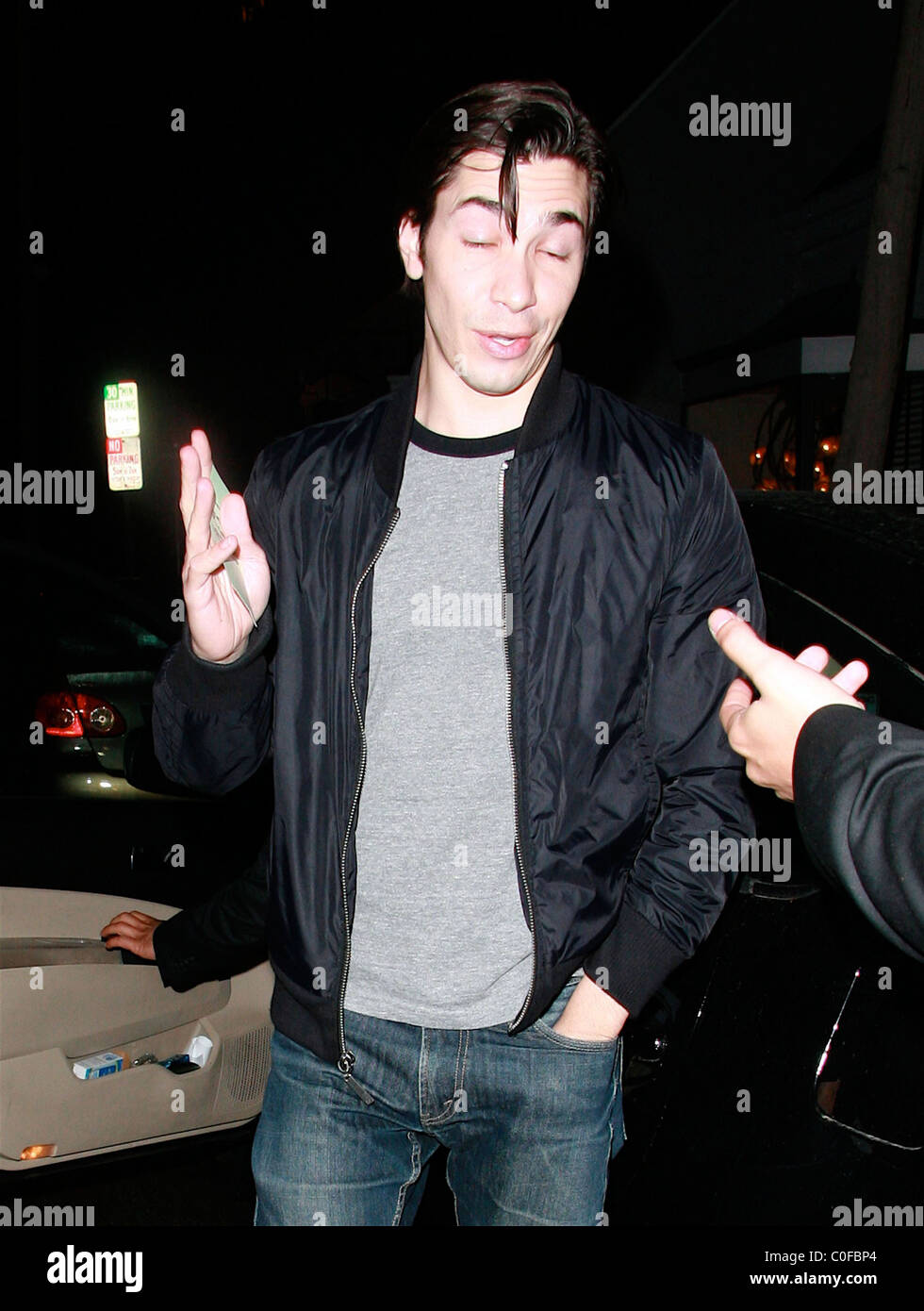Justin Long arriving at the Villa Lounge nightclub Los Angeles ...