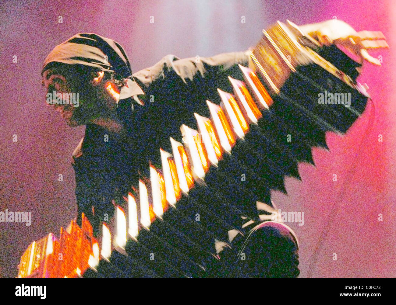 ARGENTINA. BAJOFONDO TANGO CLUB MUSICIAN PLAYING BANDONEON IN BUENOS ...