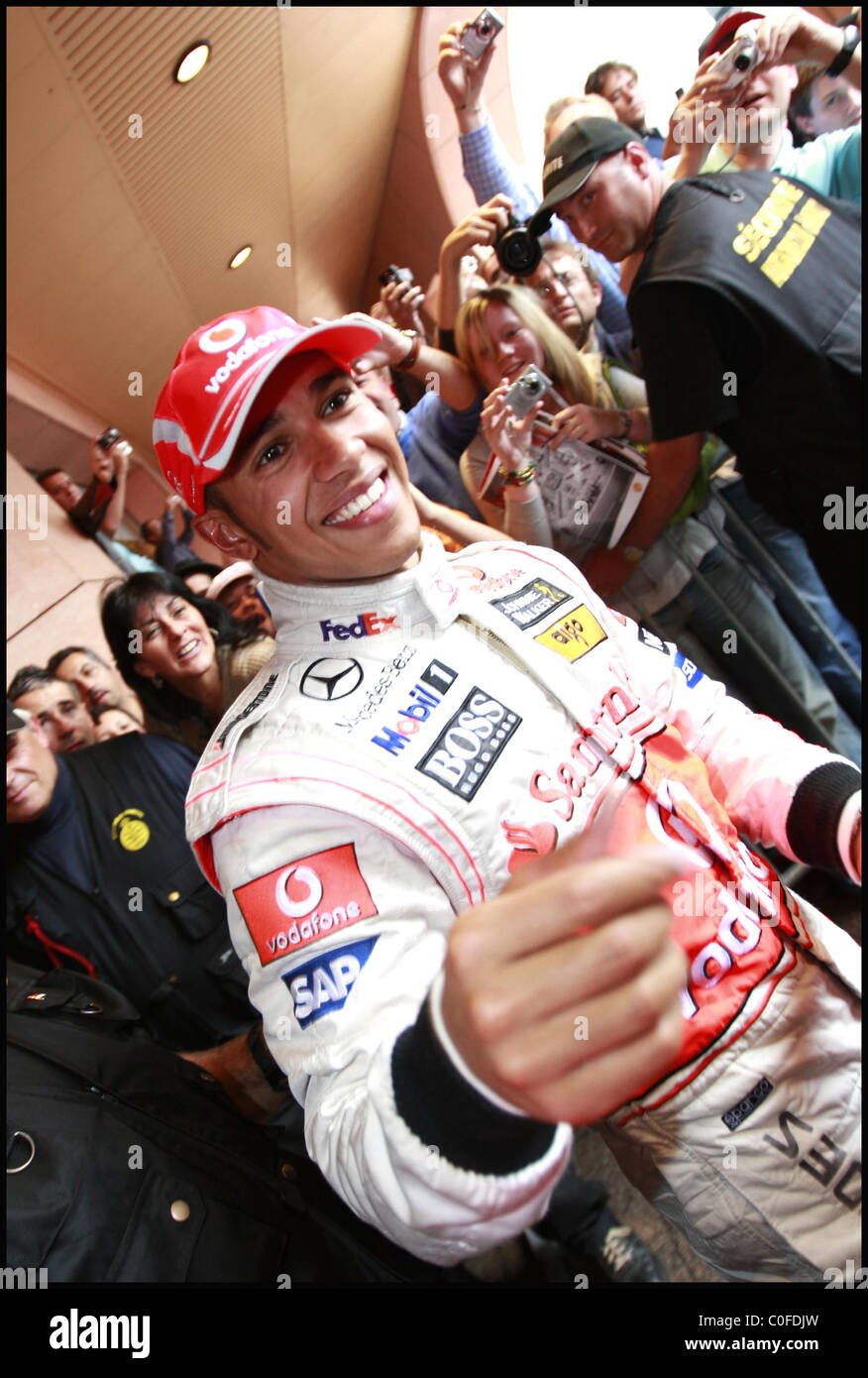 Lewis Hamilton, winner of the 2008 Monaco Grand Prix Stock Photo - Alamy