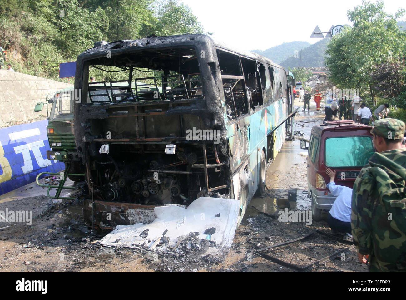 Burnt out bus hi-res stock photography and images - Alamy