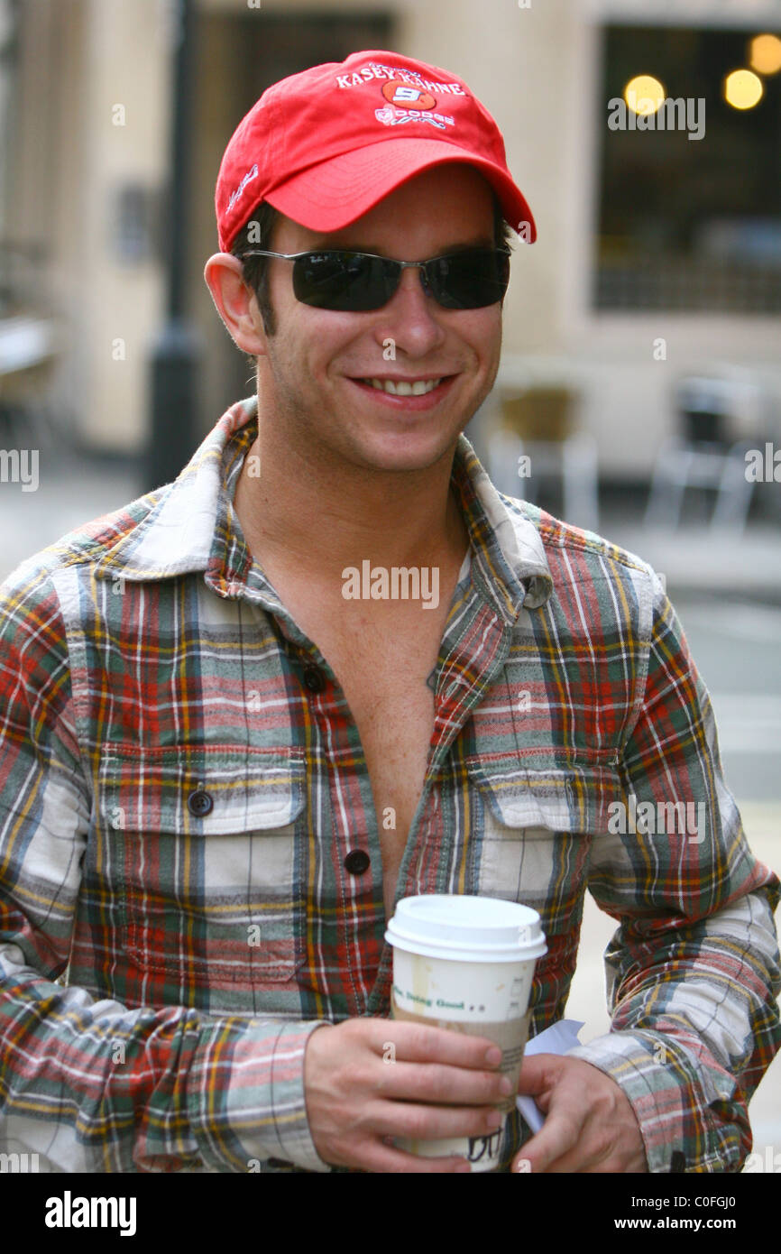 Stephen Gately from Boyzone arriving at the BBC Radio One studios ...