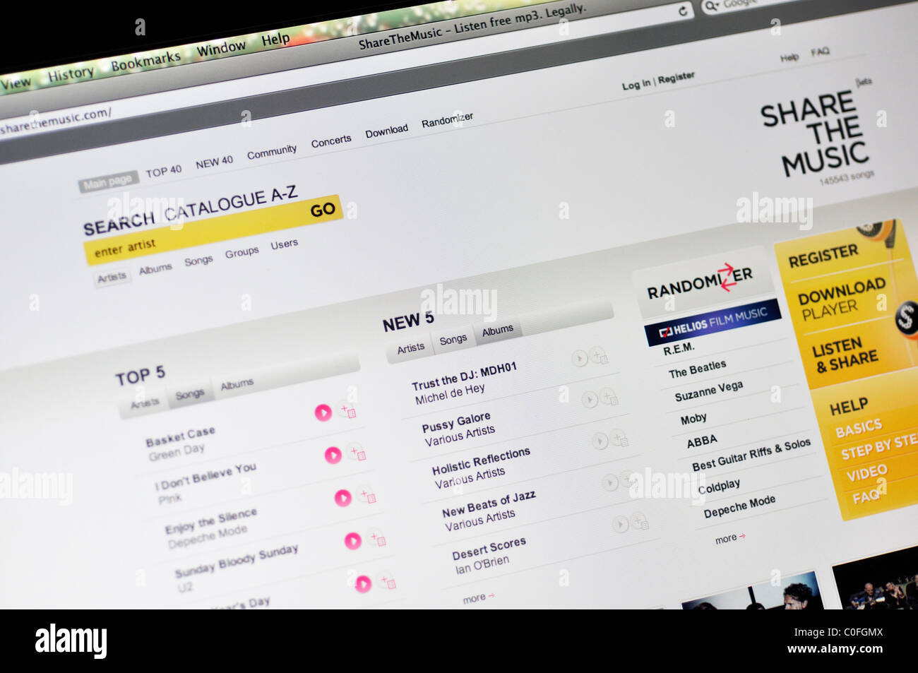 Share the Music website Stock Photo - Alamy