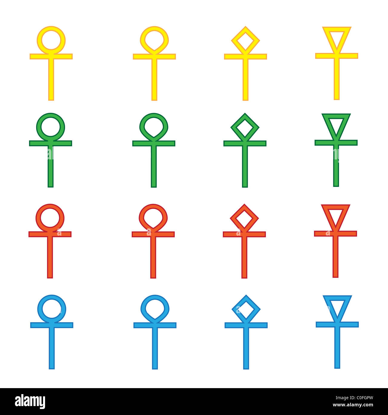 set of ankh symbols in different form Stock Photo - Alamy