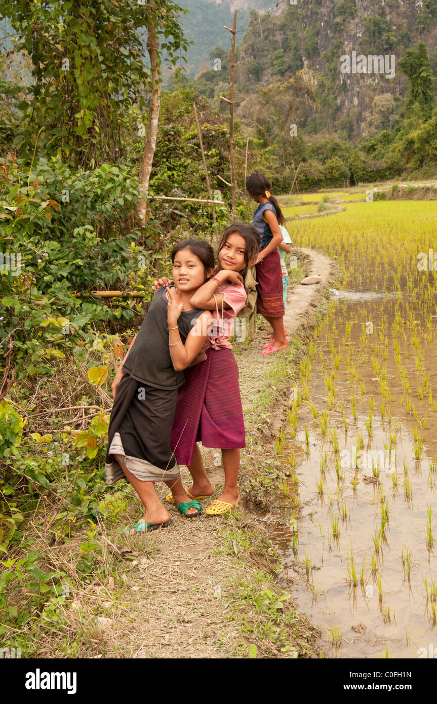Children playing at the rice field hi-res stock photography and images ...