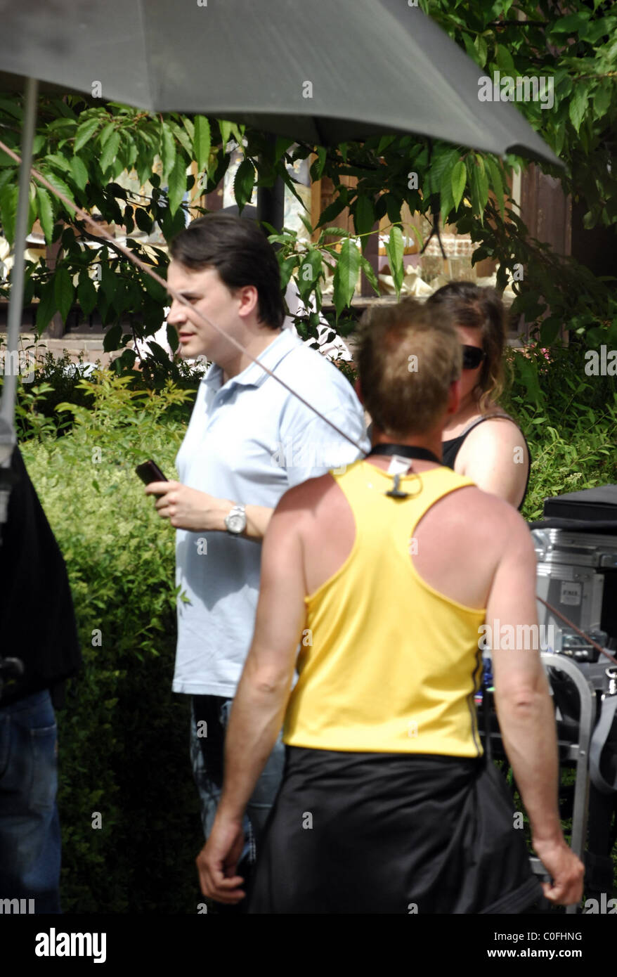 Oliver Juhnke on the set of "Lucky Fritz", his debut as a movie actor ...