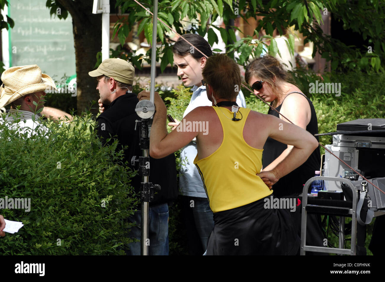 Oliver Juhnke on the set of "Lucky Fritz", his debut as a movie actor ...