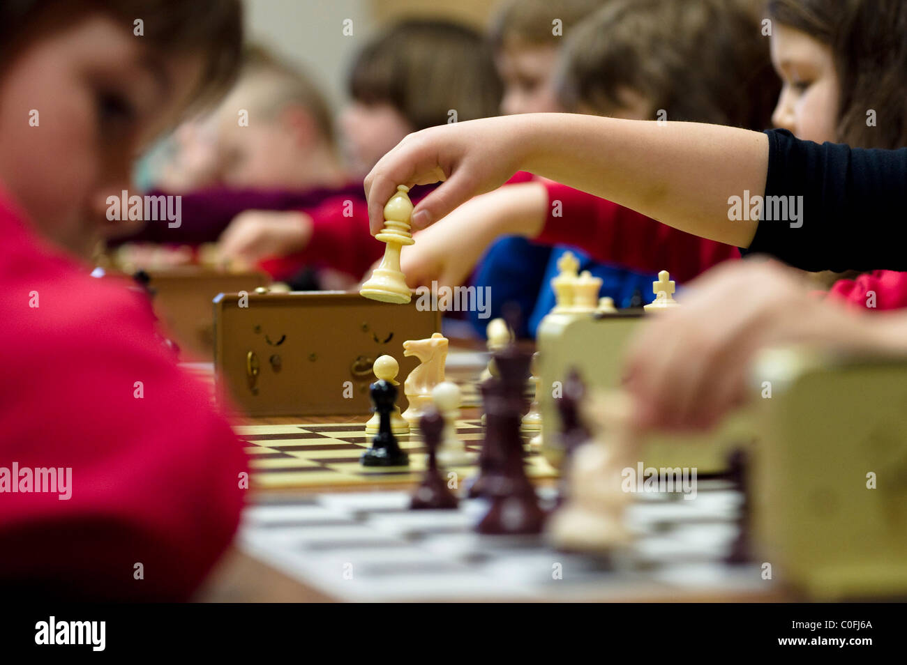 School children playing in a chess tournament in Wales UK Europe Stock ...