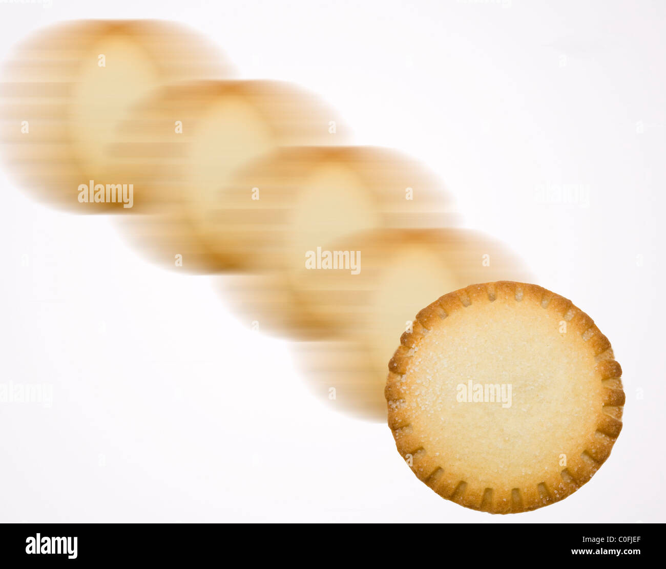 Concept of flying pie on white background Stock Photo - Alamy