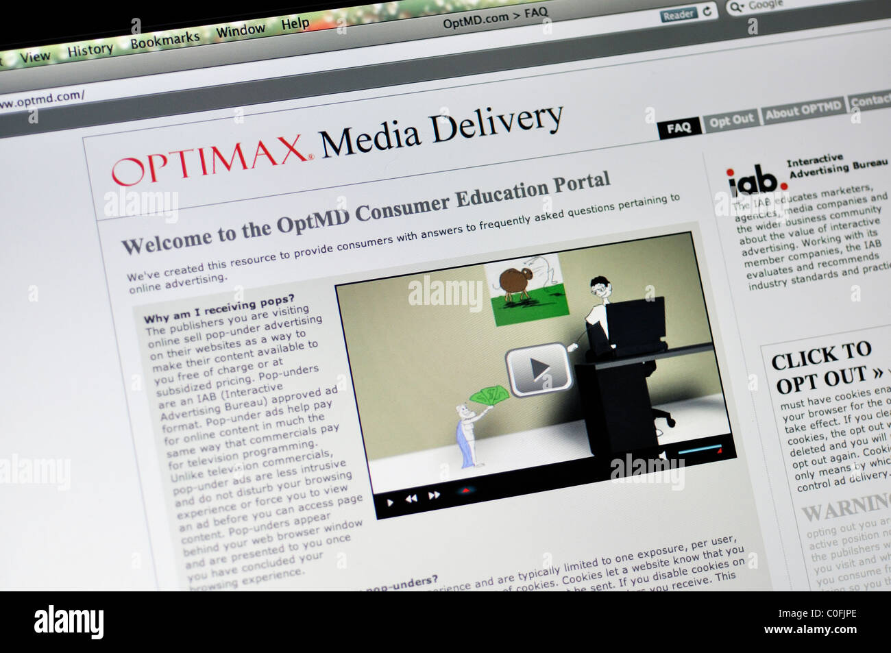 Optimax Media Delivery Consumer Education Website Stock Photo Alamy