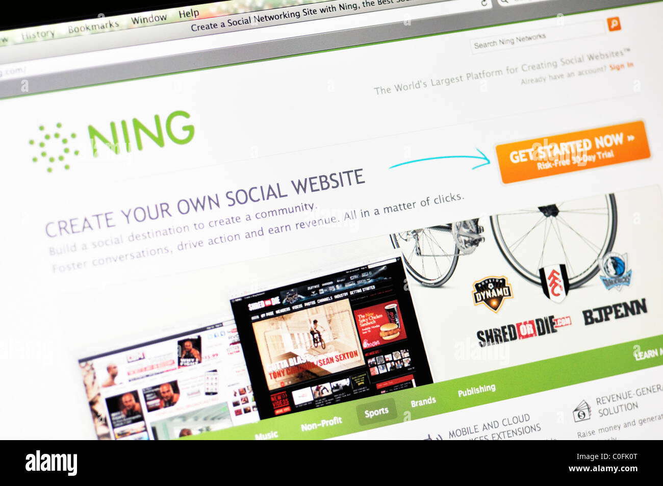 Ning social networking website Stock Photo - Alamy