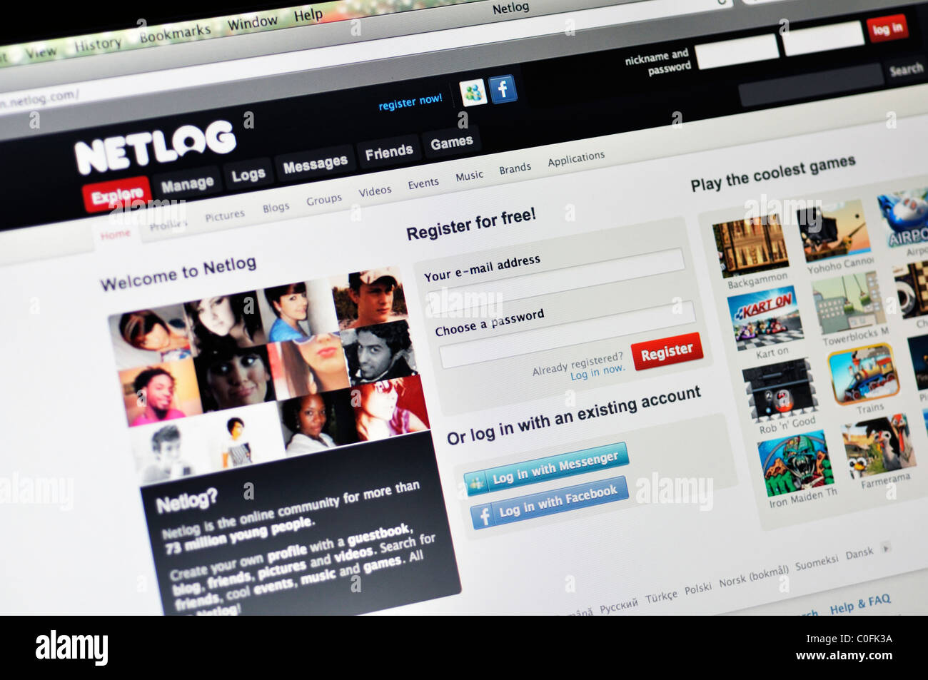 Netlog social networking website Stock Photo - Alamy