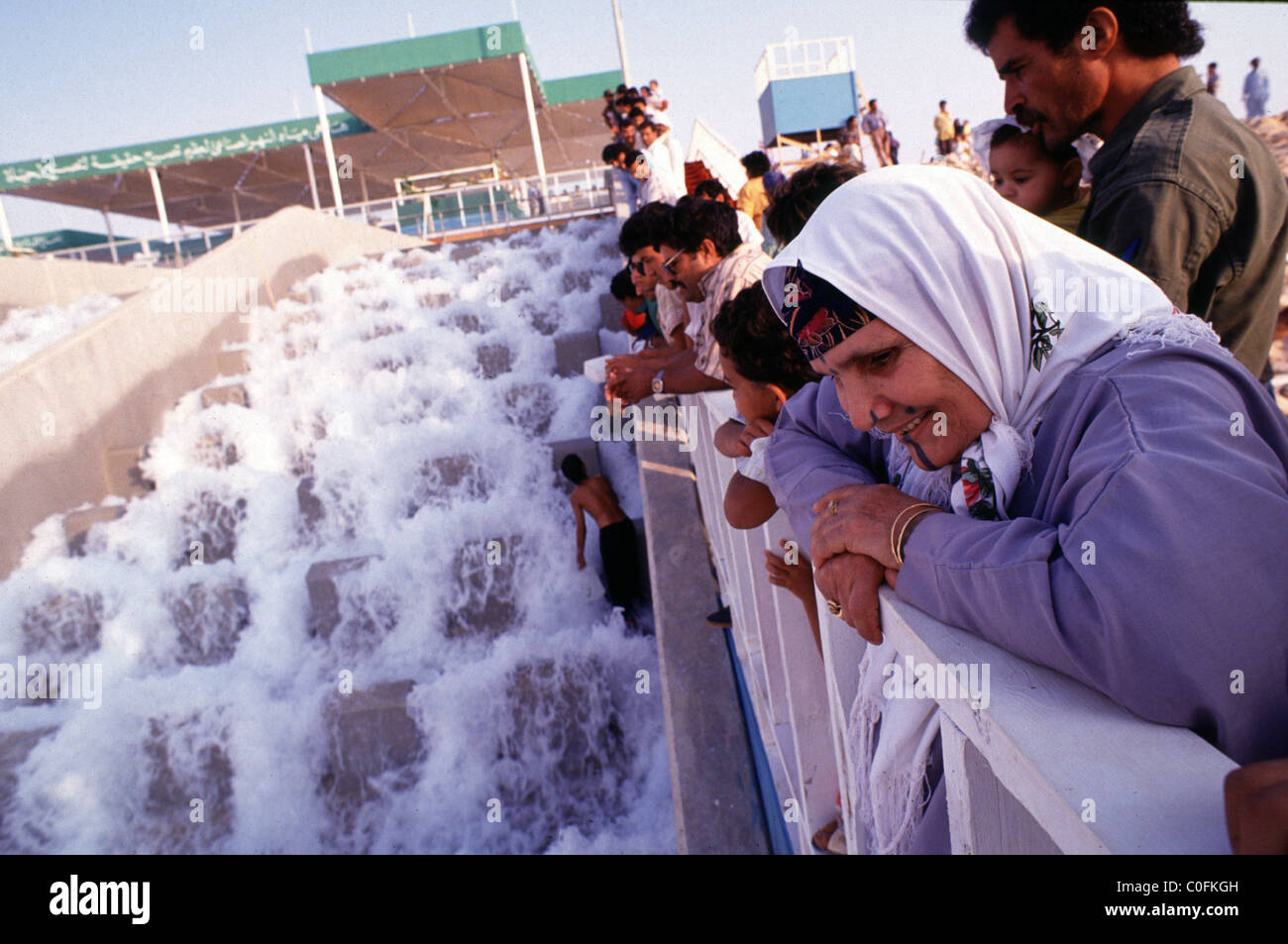 Fresh water flows into the Ajdabiya reservoir near Benghazi storing ...