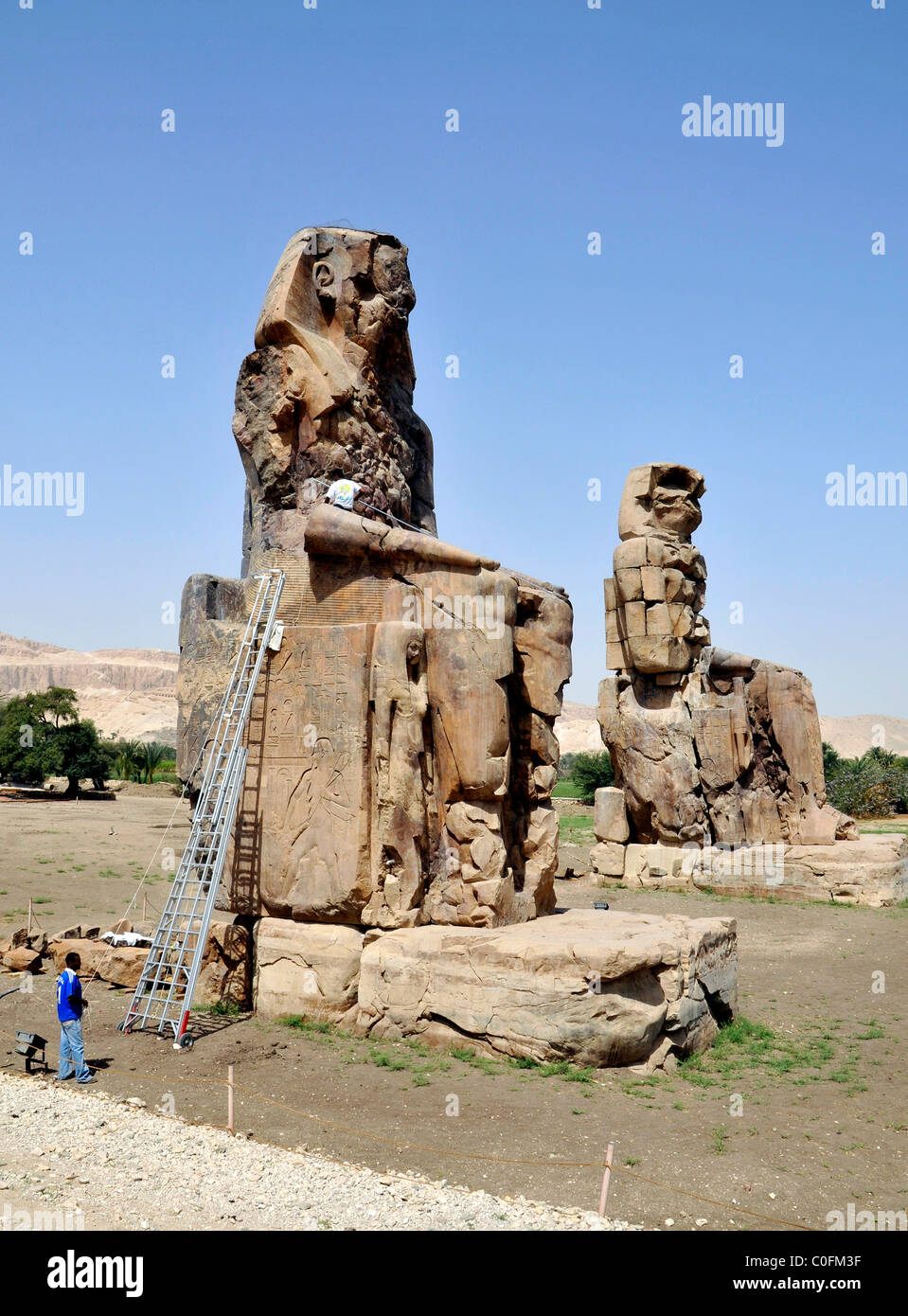 The Colossi of Memnon, Egypt Stock Photo - Alamy
