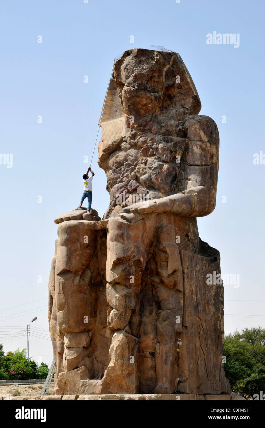 The Colossi of Memnon, Egypt Stock Photo - Alamy