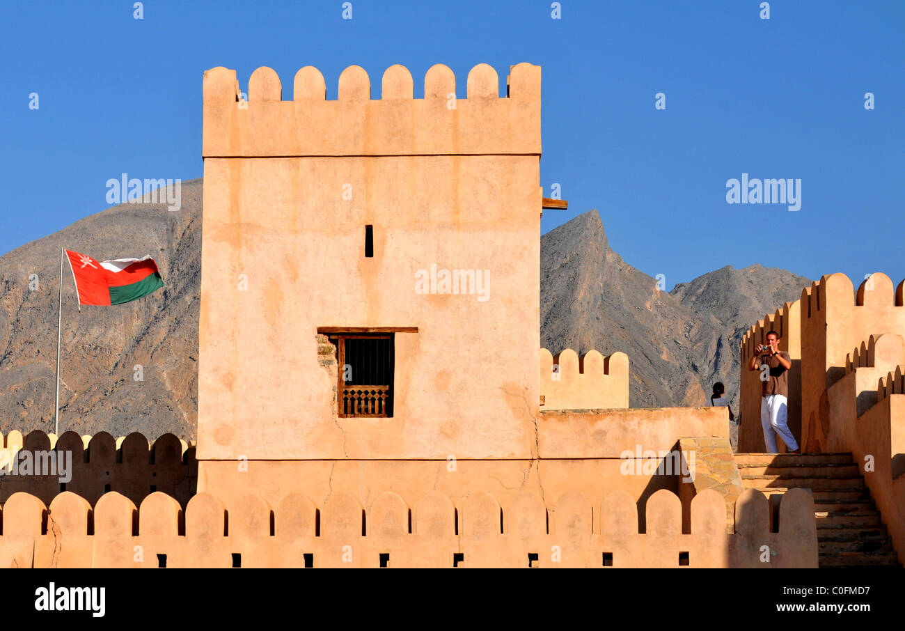 Nakhal Fort located at the edge of the Jebel Akhdar Mountains. The ...