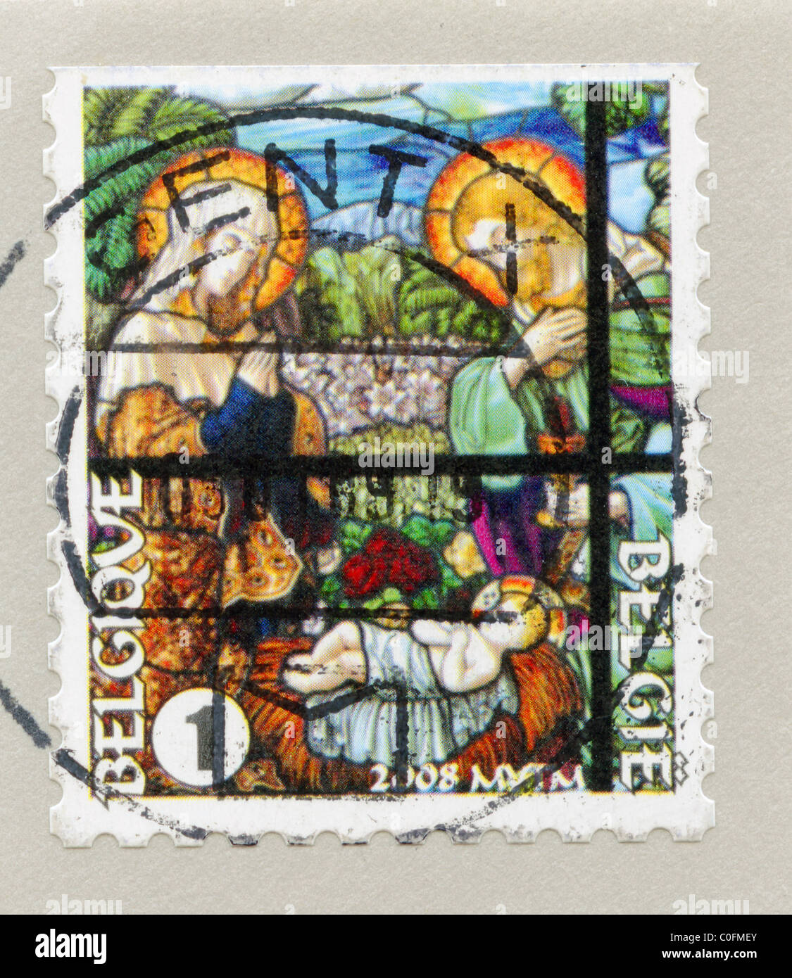 Belgium postage stamp Stock Photo - Alamy