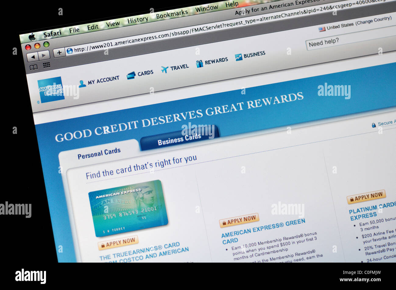 American Express website Stock Photo - Alamy
