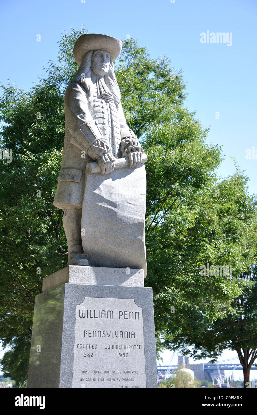 Statue of William Penn in Penn Treaty Park, Philadelphia, Pennsylvania ...