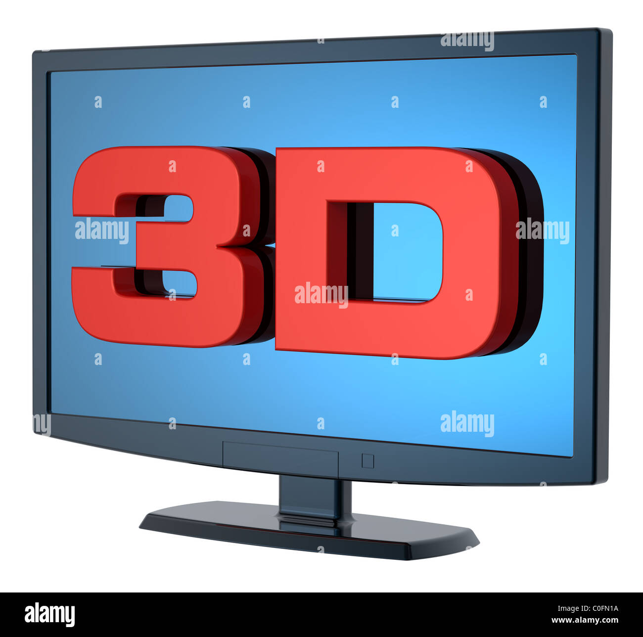 Black 3D Lcd tv monitor on white background Stock Photo - Alamy