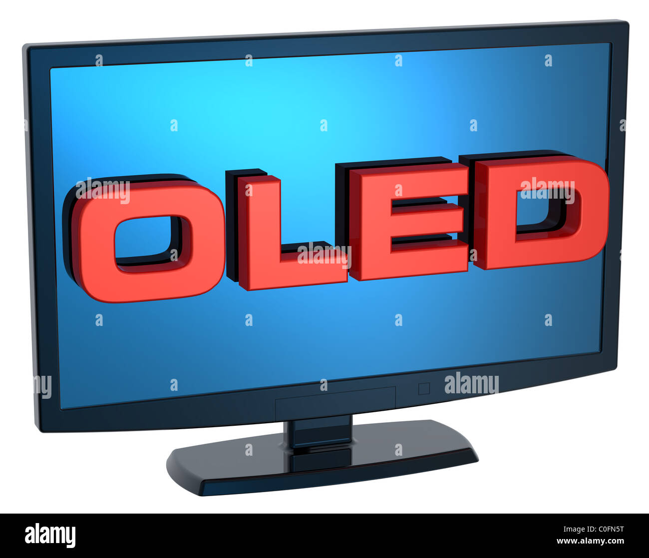 Black Lcd tv monitor on white background Stock Photo - Alamy