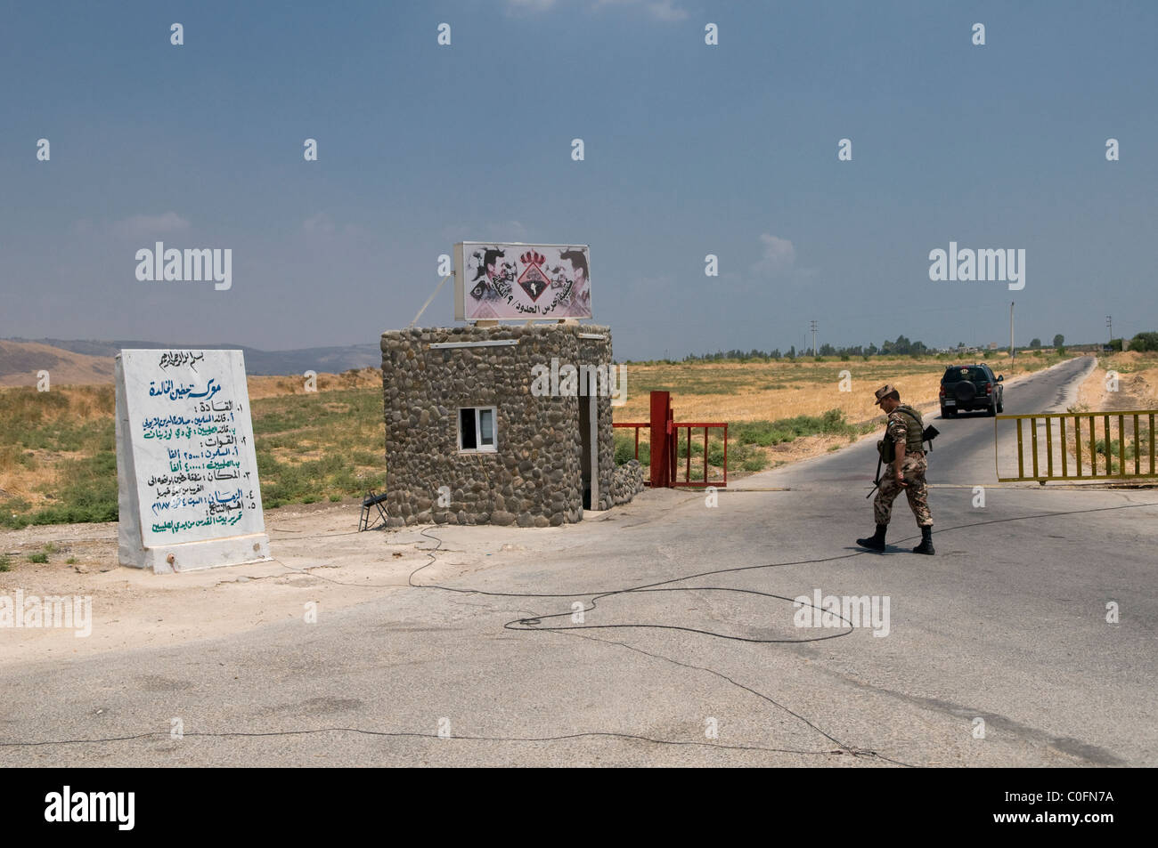 Military checkpoint in the northern Jordan river valley Jordan Stock ...