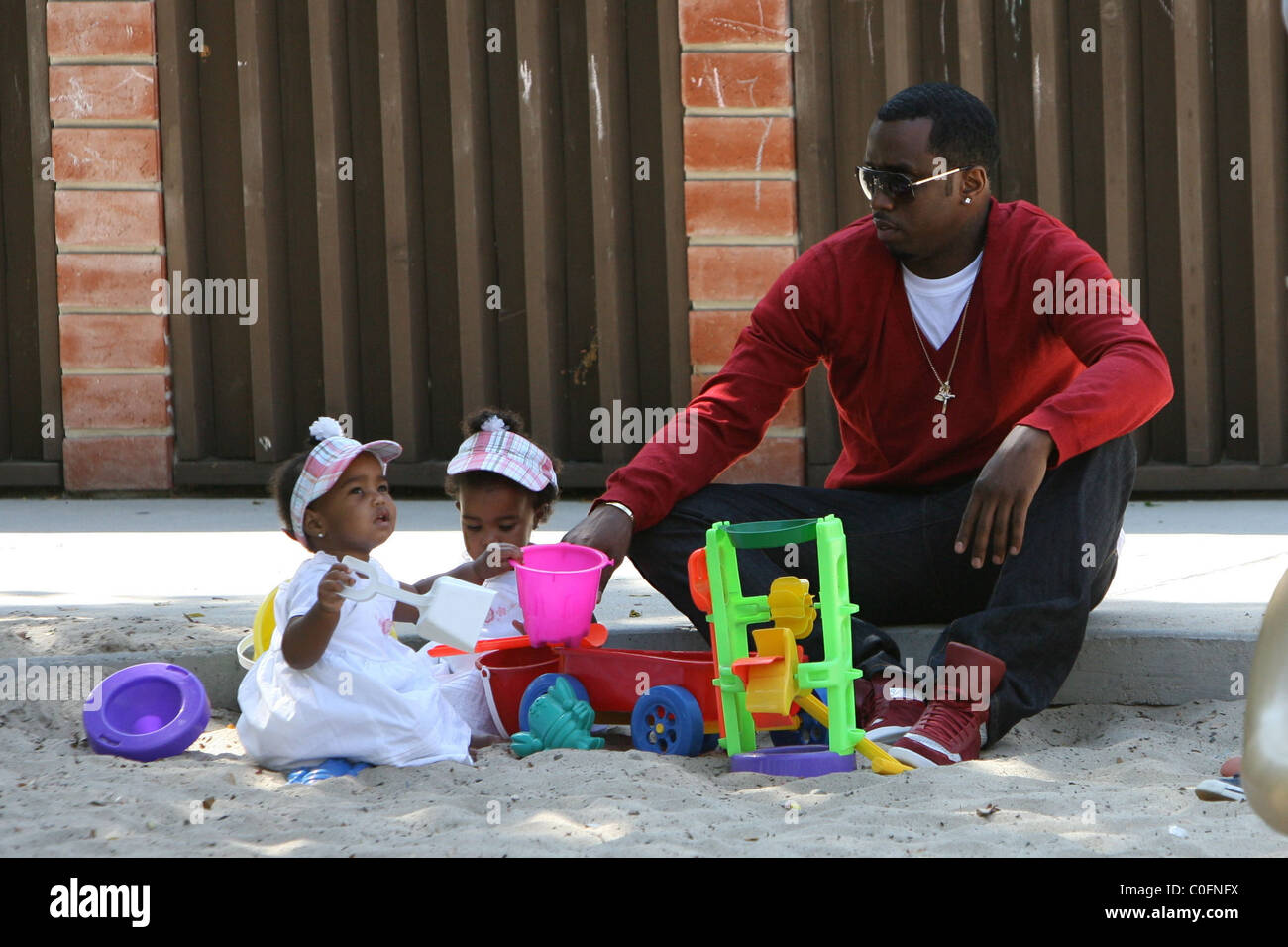 Sean 'P. Diddy' Combs plays with his twin daughters D'Lila Star Combs ...