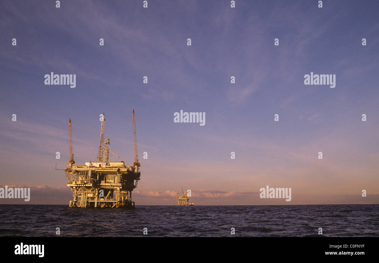 Off-shore oil rigs Stock Photo - Alamy