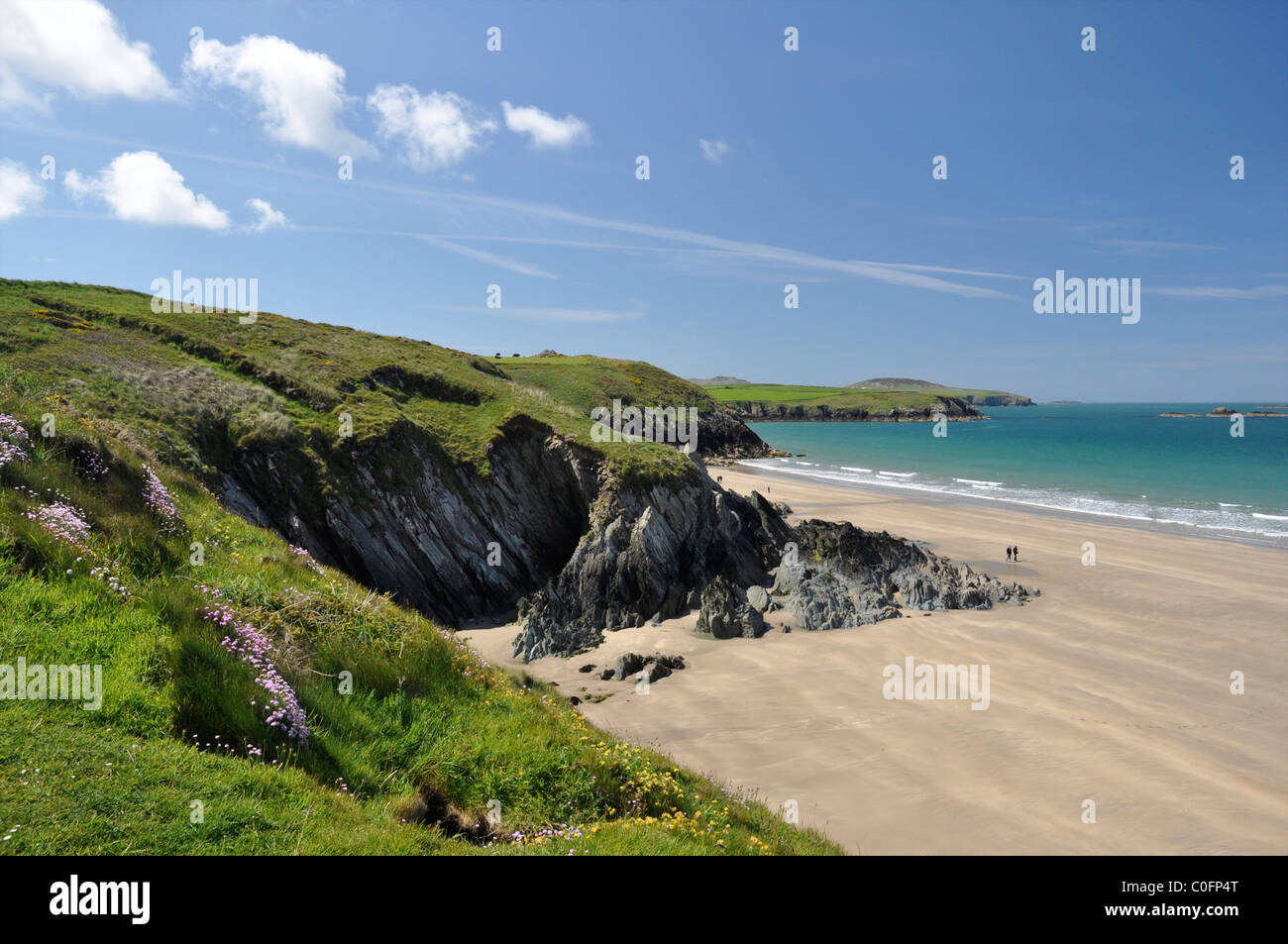 Beach and coastline at Whitesands Bay, Pembrokeshire, Wales, UK Stock ...