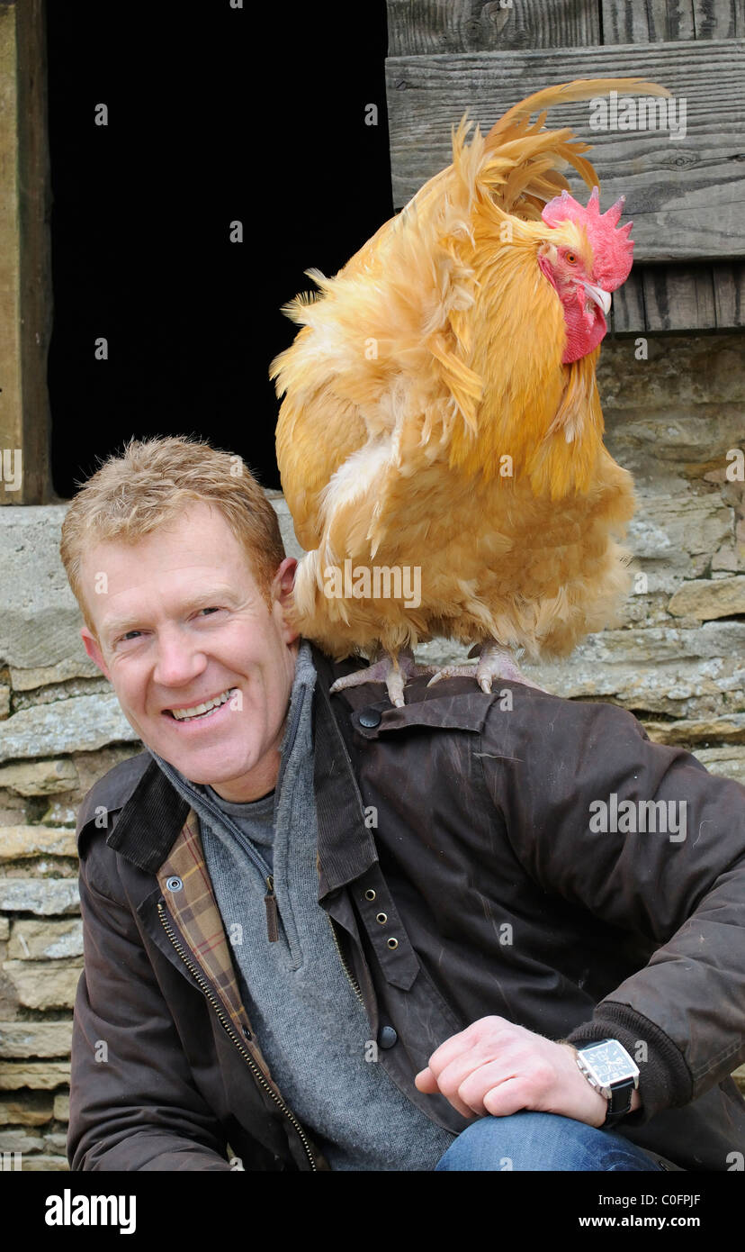 Adam Henson Cotswold farmer at Adam's farm. BBC Countryfile presenter with rare breeds Buff ...