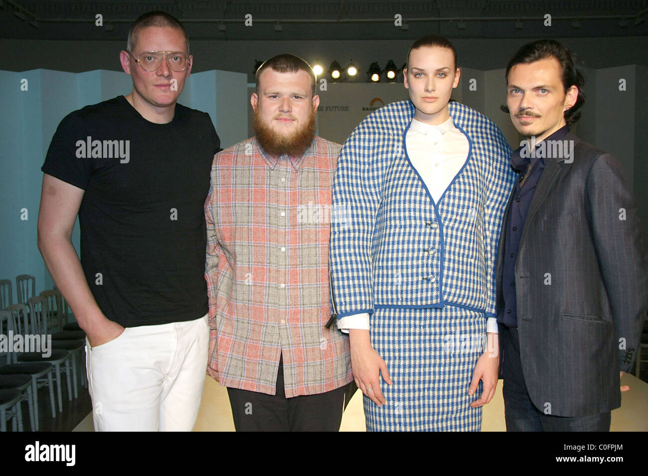 Giles Deacon, Matthew Inett, Model and Matthew Williamson The London ...
