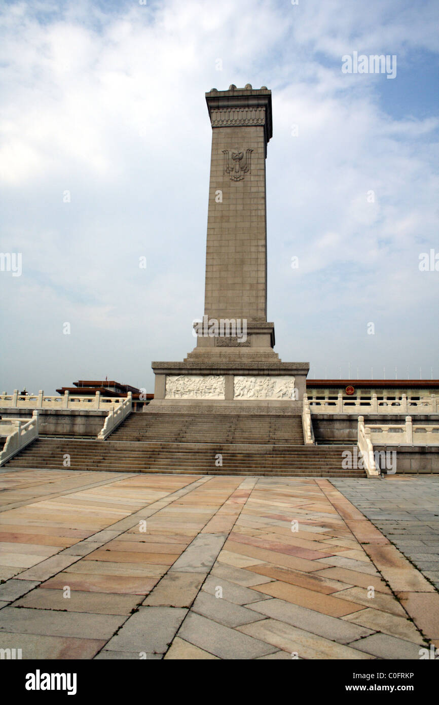 Tiananmen square, monument to the peoples heroes, Beijing, China Stock ...