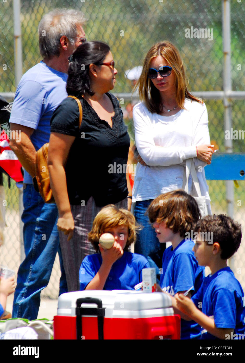 Harrison Ford Calista Flockhart watch her son Liam play baseball Los ...